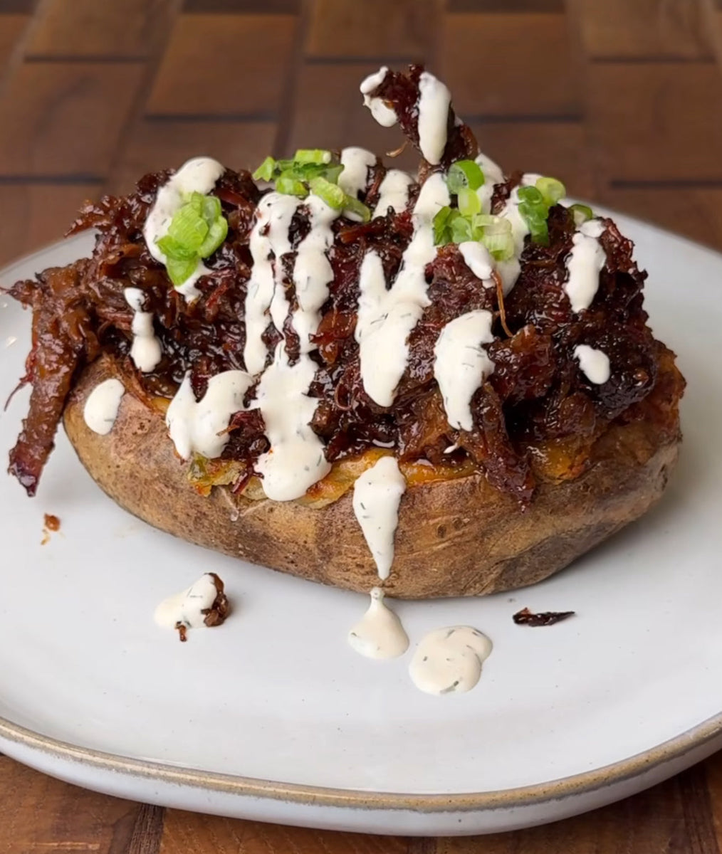 BBQ Beef Loaded Potatoes – Bear Mountain BBQ