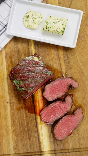 Reverse Seared Garlic Herb Butter Venison Backstrap – Bear Mountain BBQ