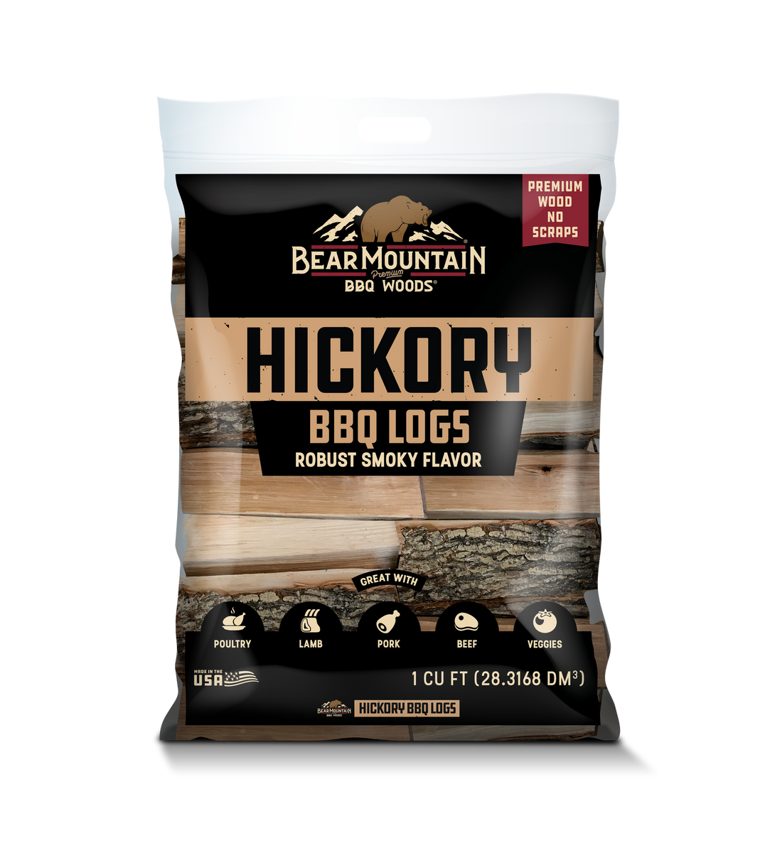 Hickory BBQ Wood Logs – Bear Mountain BBQ
