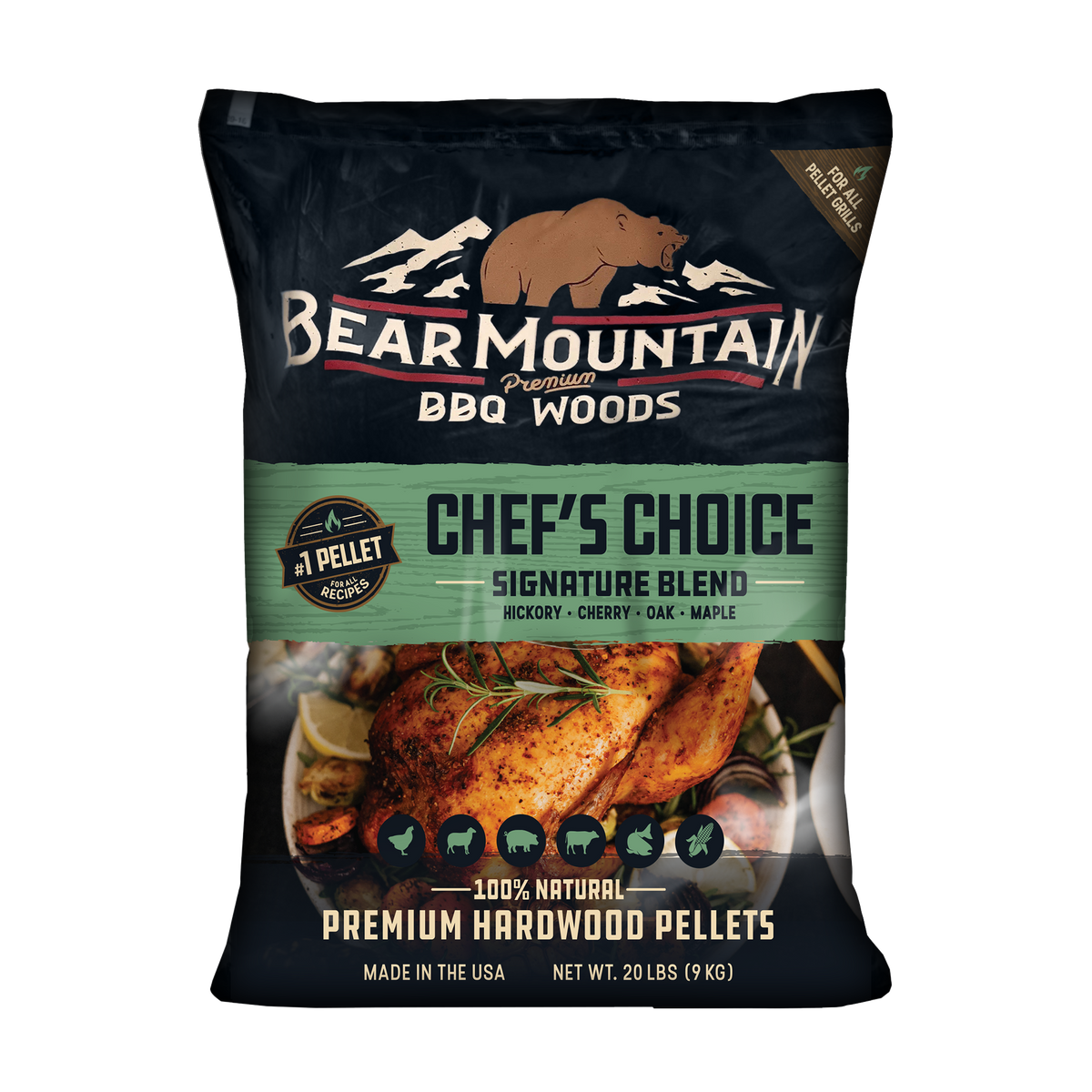 Bear Mountain Chef's Choice 100% Hardwood All Natural BBQ Wood Pellets ...