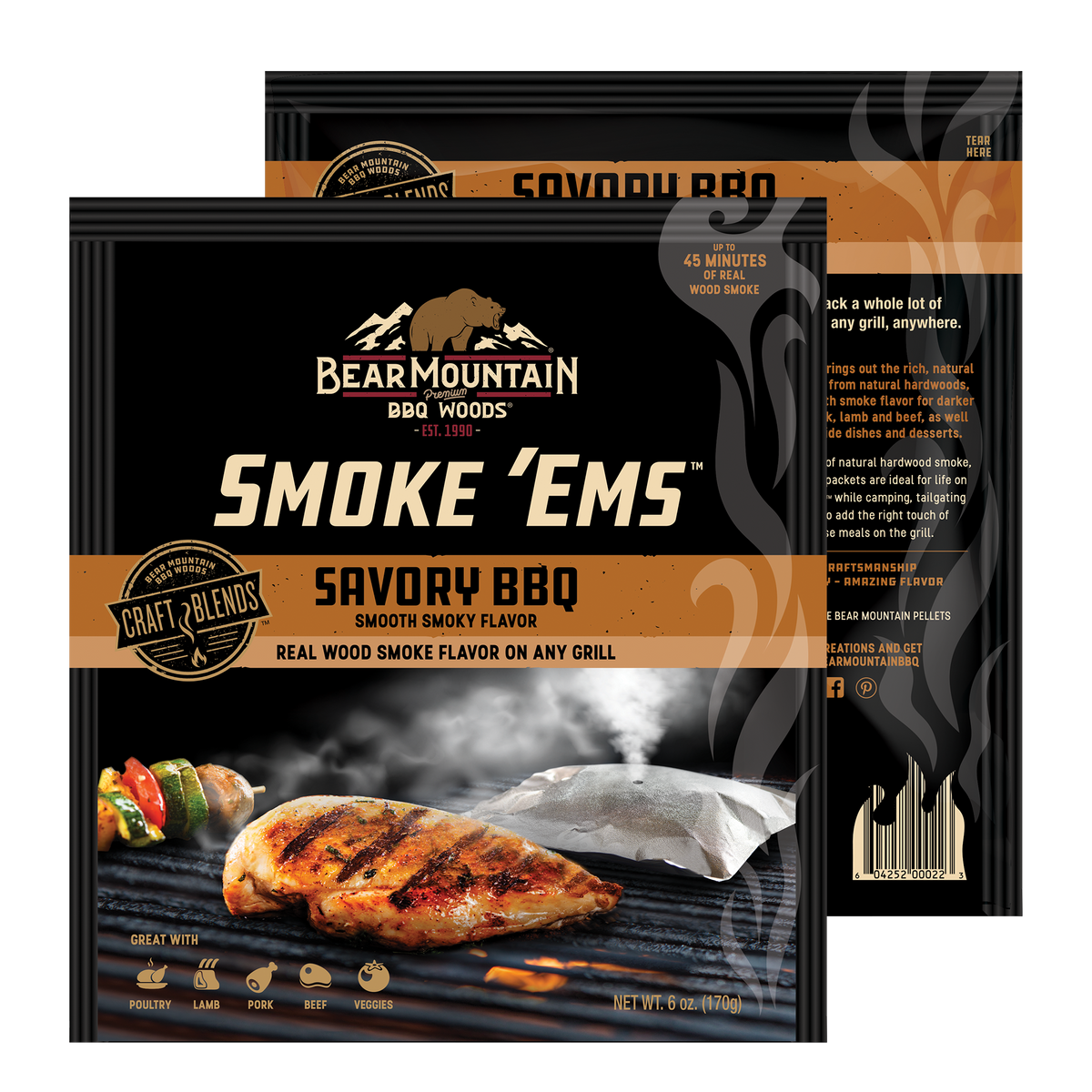 Savory BBQ Smoke 'Ems™ 4-Pack – Bear Mountain BBQ